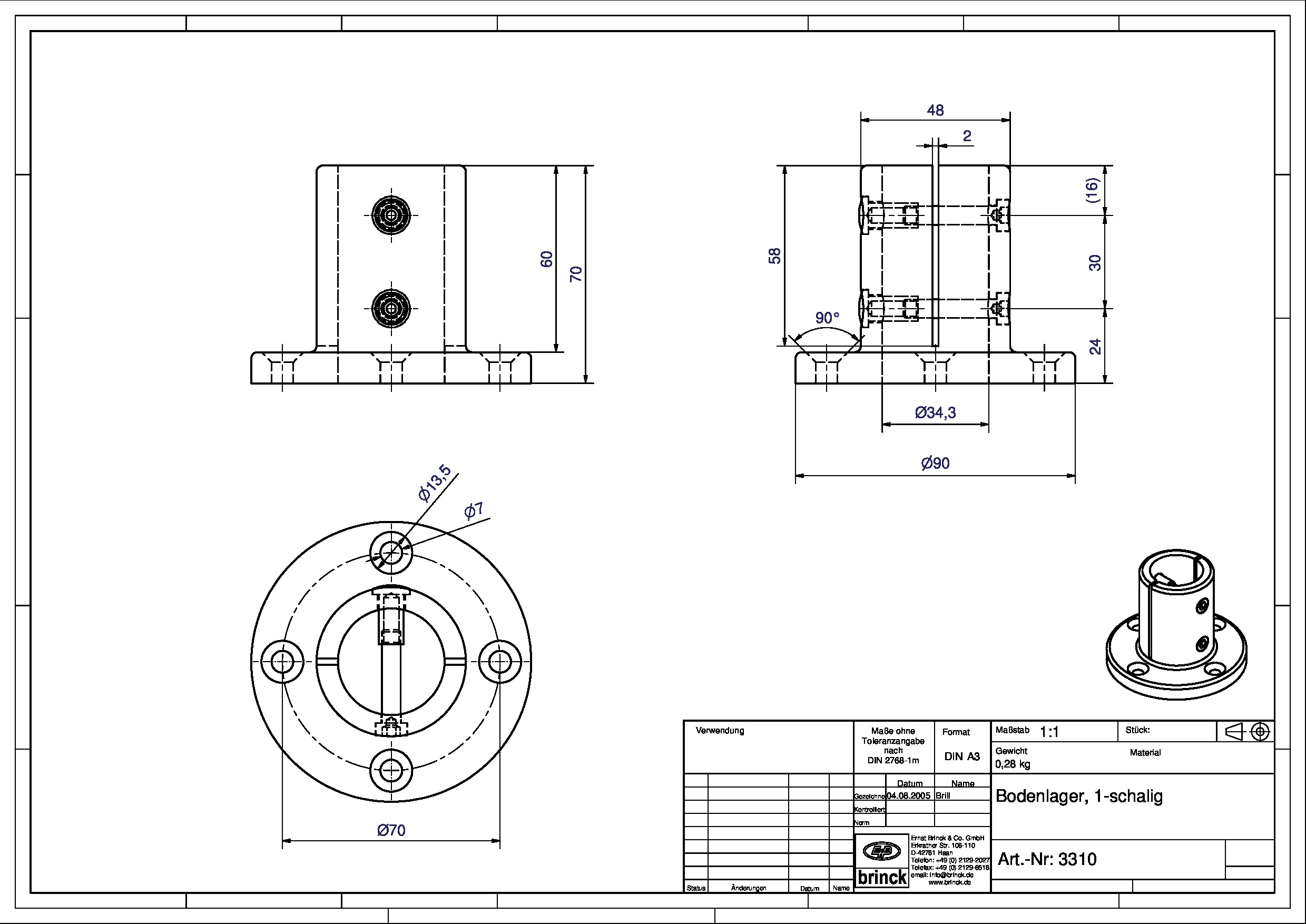 Bodenlager Ø 33,7 mm | Ø 33,7 mm / 1" | Ernst Brinck Co. GmbH